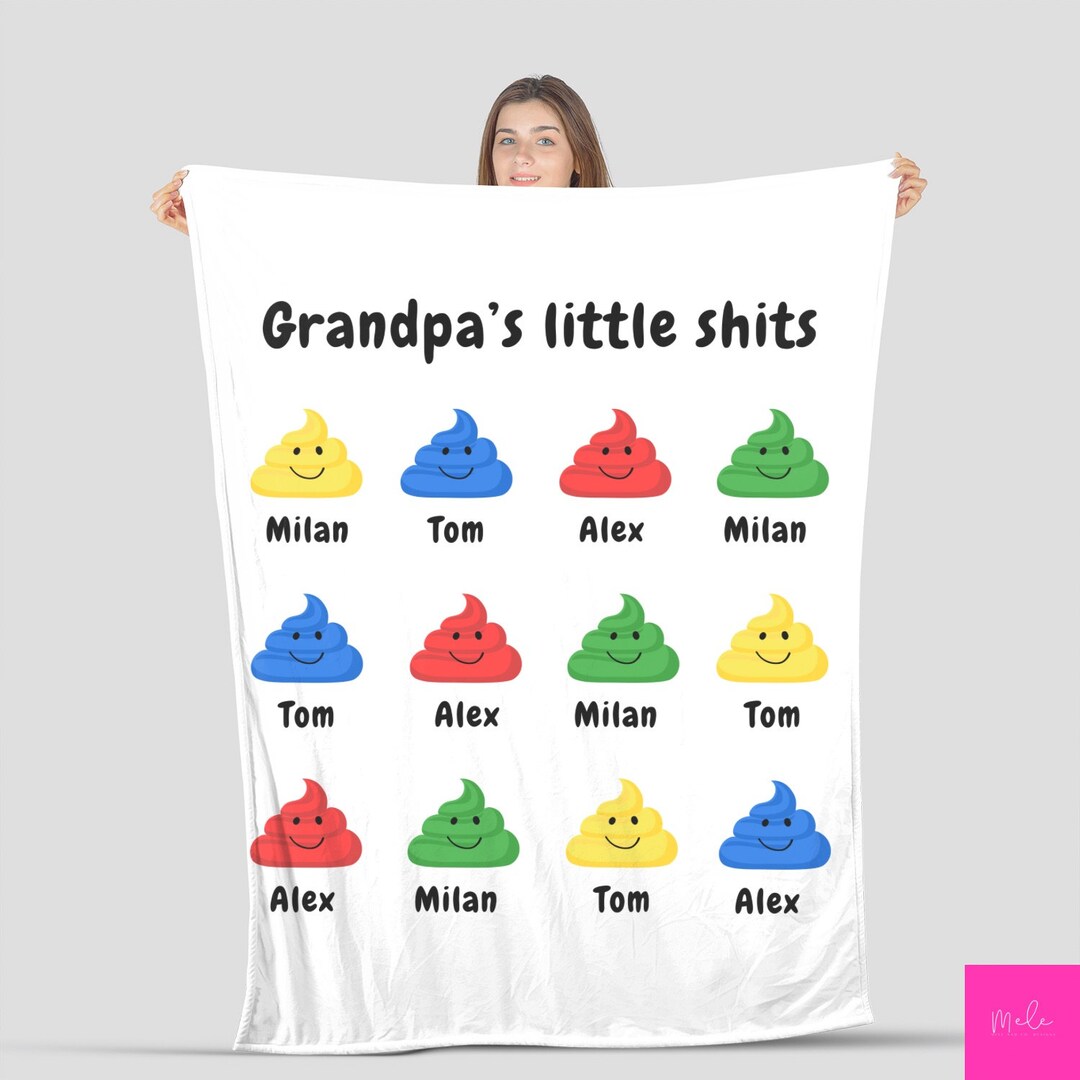 Personalized Grandpas Little Shits Blanket Gift.funny Little Shits ...