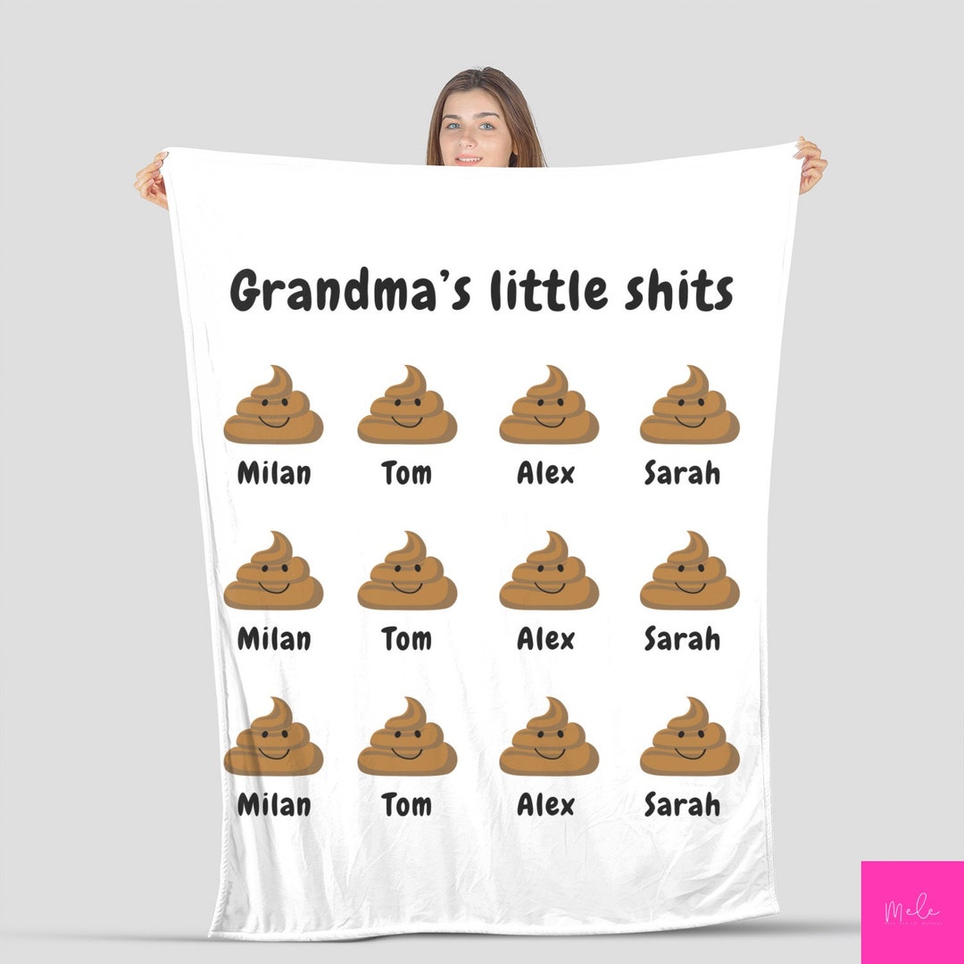 Personalized Grandmas Little Shits Blanket Gift.funny Little - Etsy