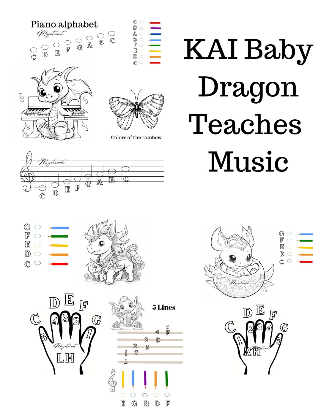 Cute Musical Baby Dragon, Cute Baby Dragon, Fantasy Baby Dragon ...