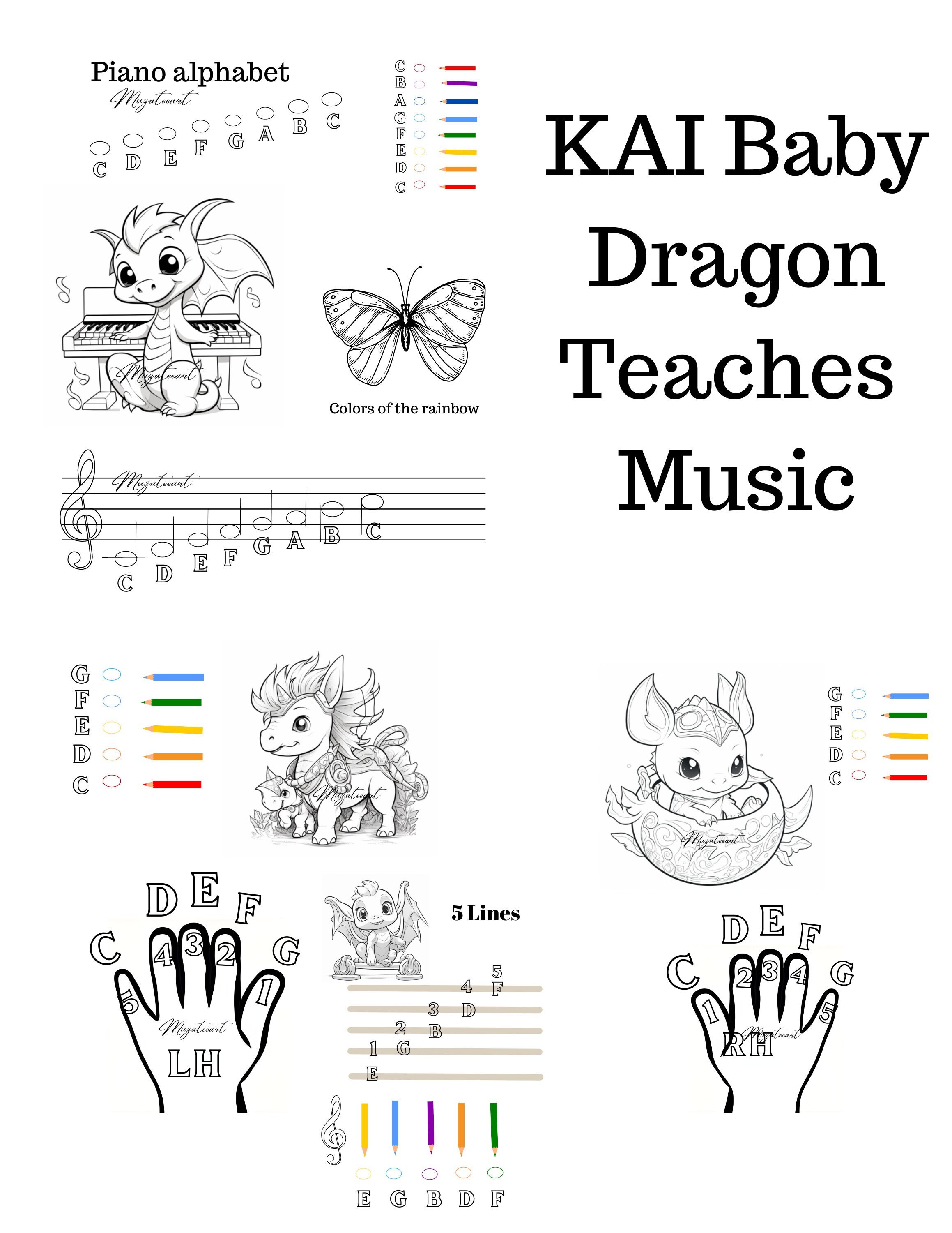 Cute Musical Baby Dragon, Cute Baby Dragon, Fantasy Baby Dragon ...