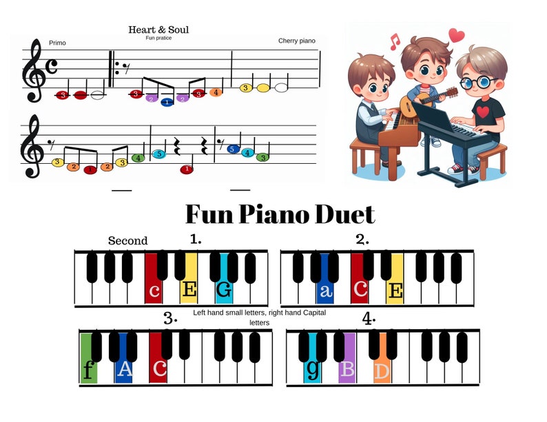 Preschool Easy Piano Songs Beginners Piano Lessons, Sheet Music, Large ...