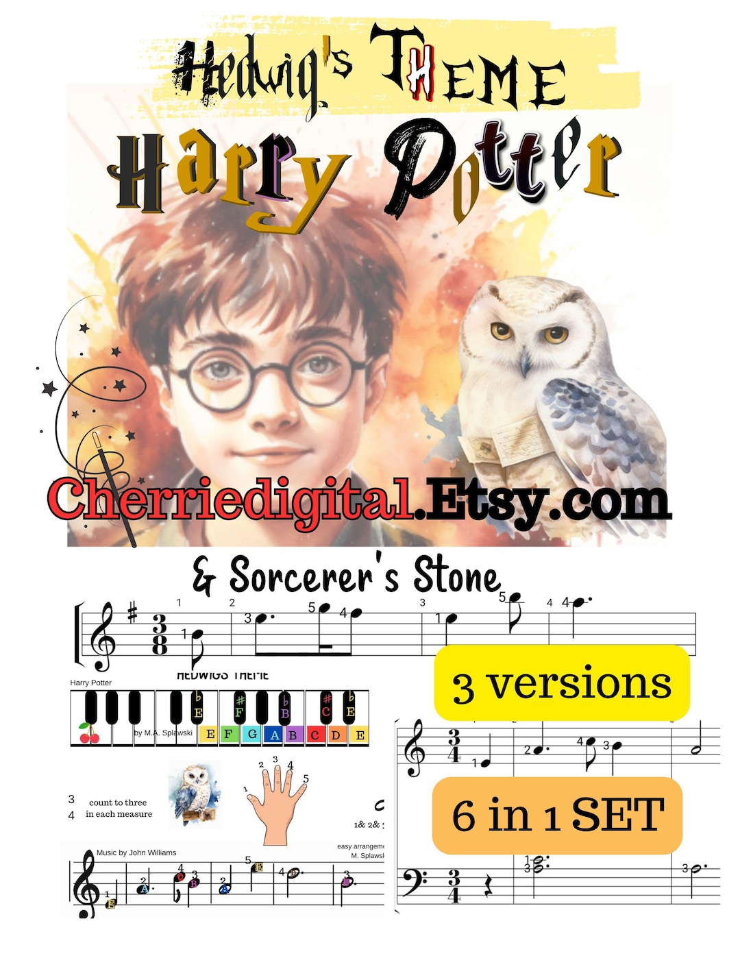 Harry Potters' Easy Sheet Music, Hedwig's Theme, Easy Piano Notes, Self ...