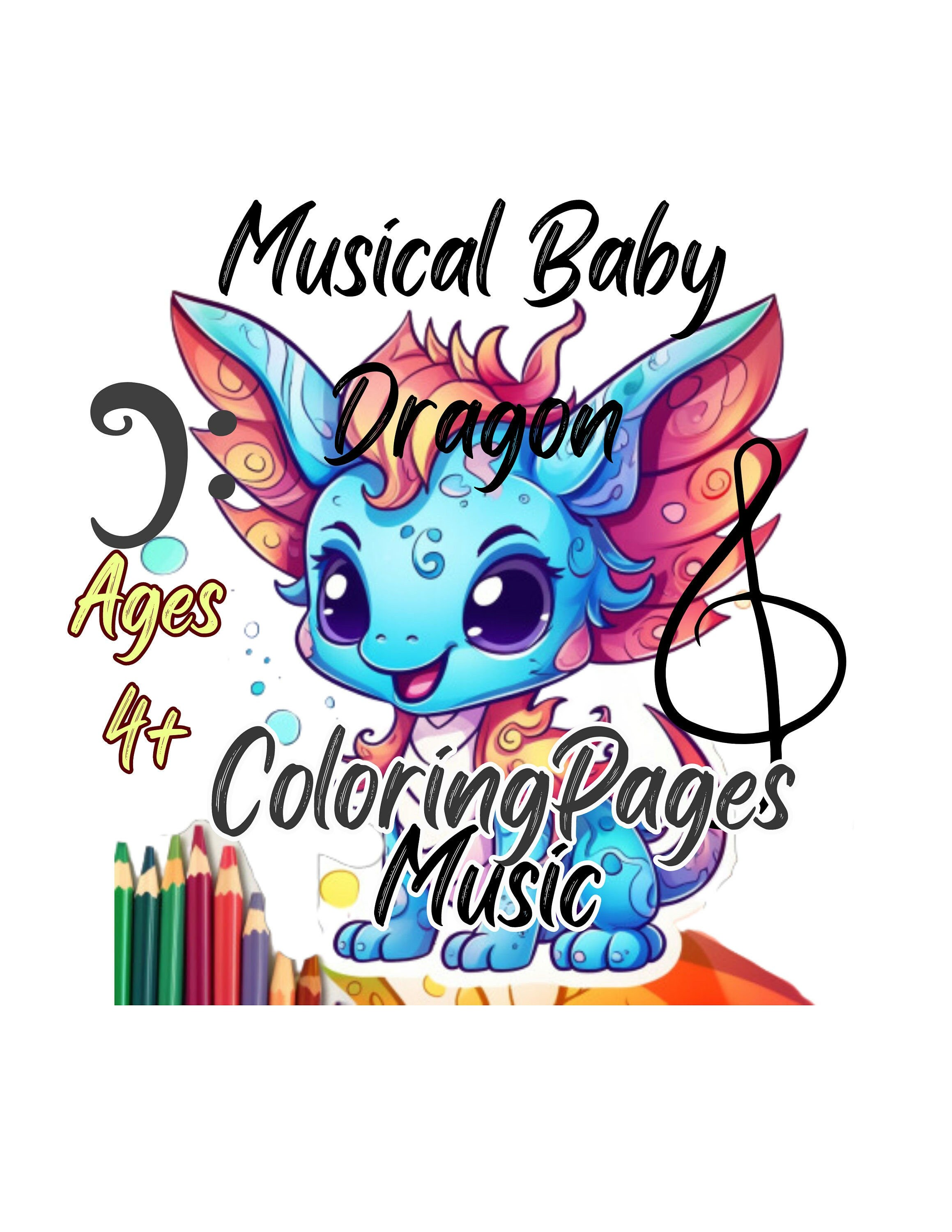 Cute Musical Baby Dragon, Cute Baby Dragon, Fantasy Baby Dragon ...