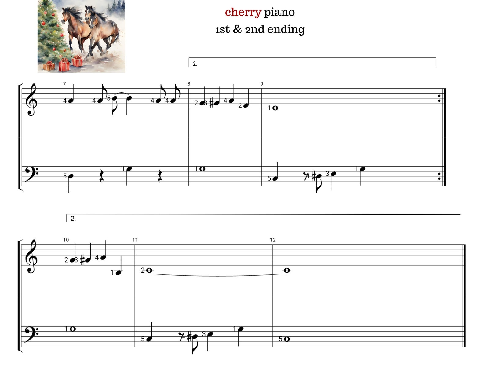 Christmas Easy Piano Sheet Music Rocking Around the Christmas Tree ...