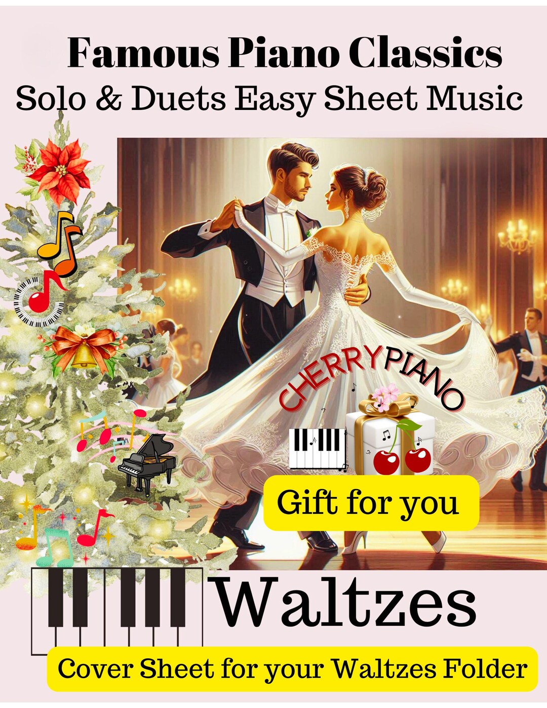 Set of 5 Waltzes Recital 2024 Piano Four Hands Easy Classical Favorites ...