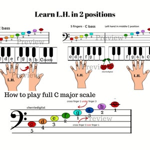 Piano Hands Scales Sheet Music, Correct Fingers, Piano Lessons, Small ...