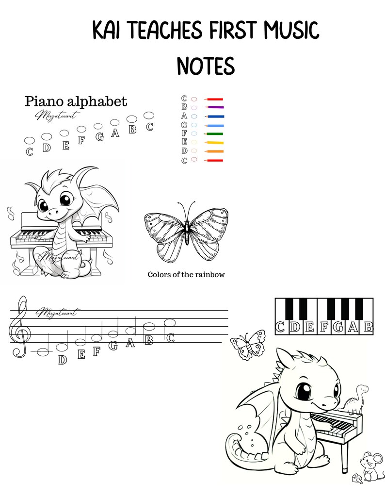 Cute Musical Baby Dragon, Cute Baby Dragon, Fantasy Baby Dragon ...