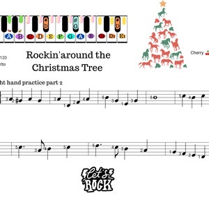 Christmas Easy Piano Sheet Music Rocking Around the Christmas Tree ...