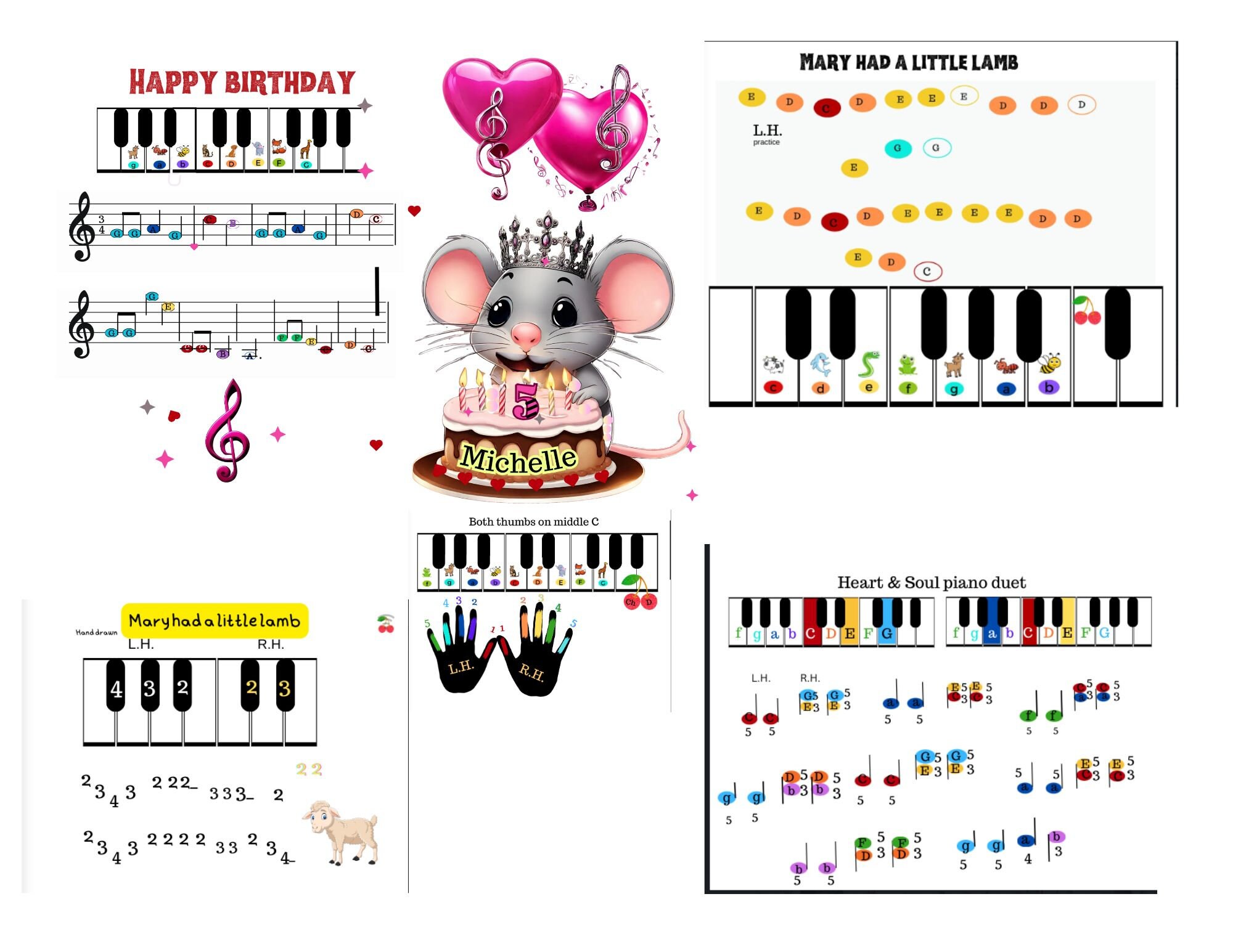 Preschool Easy Piano Songs Beginners Piano Lessons, Sheet Music, Large ...