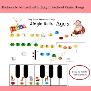 Music Alphabet Stickers for Piano Keys Beginning Piano Very Young ...