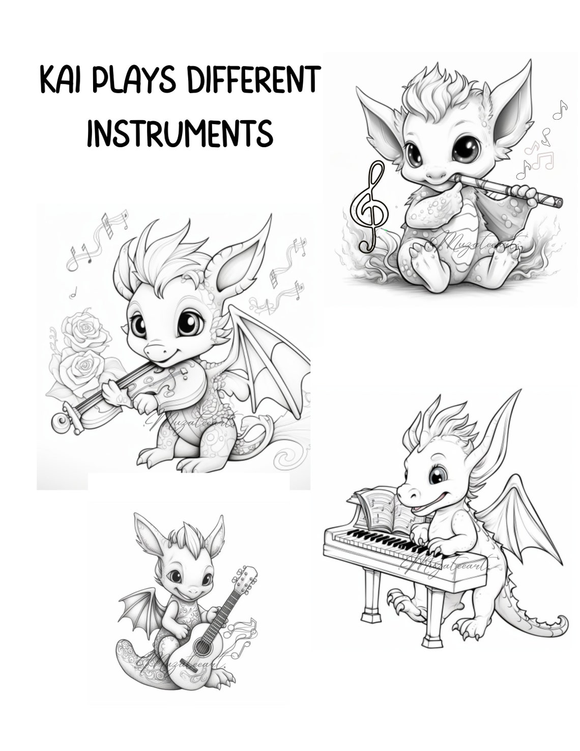 Cute Musical Baby Dragon Cute Baby Dragon Fantasy Baby - Etsy