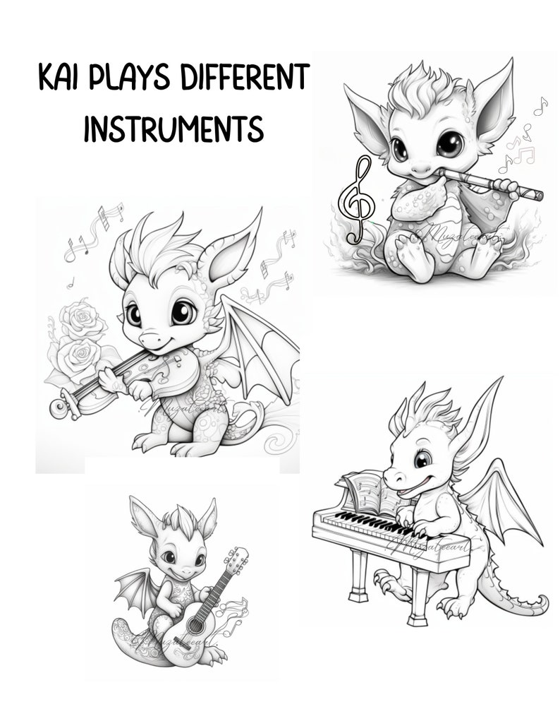 Cute Musical Baby Dragon, Cute Baby Dragon, Fantasy Baby Dragon ...