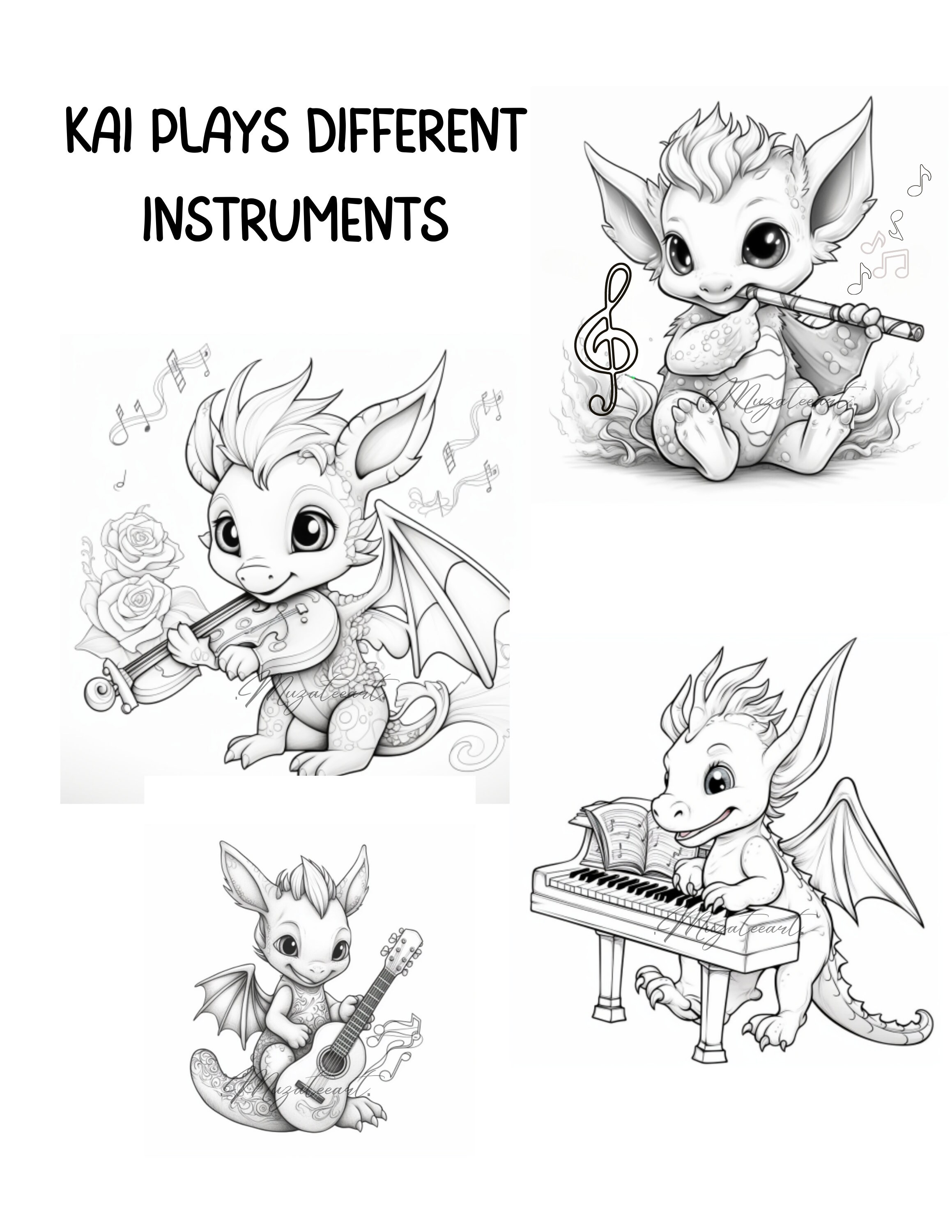 Cute Musical Baby Dragon, Cute Baby Dragon, Fantasy Baby Dragon ...