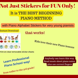 Music Alphabet Stickers for Piano Keys Beginning Piano Very Young ...