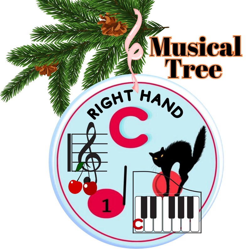 Music Circles Ornaments Stickers Notes Piano Alphabet Treble Bass Clef ...