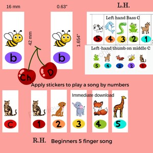 Music Alphabet Stickers for Piano Keys Beginning Piano Very Young ...