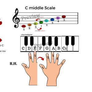 Piano Hands Scales Sheet Music, Correct Fingers, Piano Lessons, Small ...