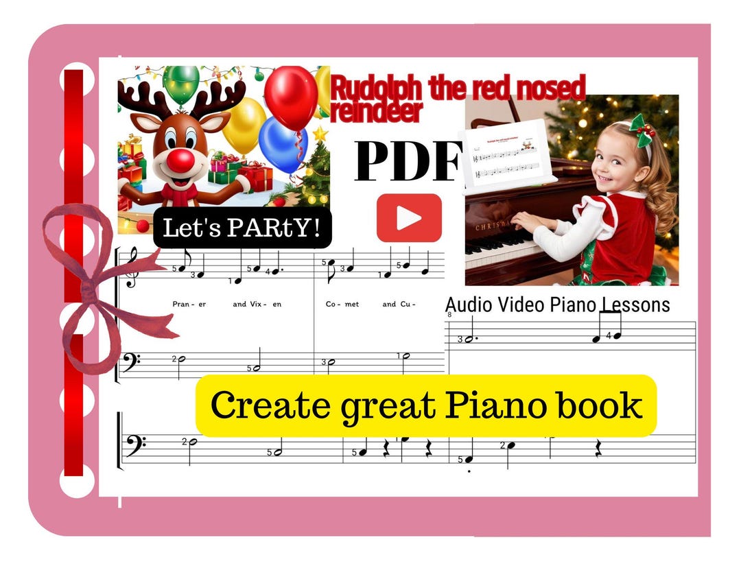 Rudolph the Red Nosed Reindeer PDF Png Audio-video Notes With Letters ...