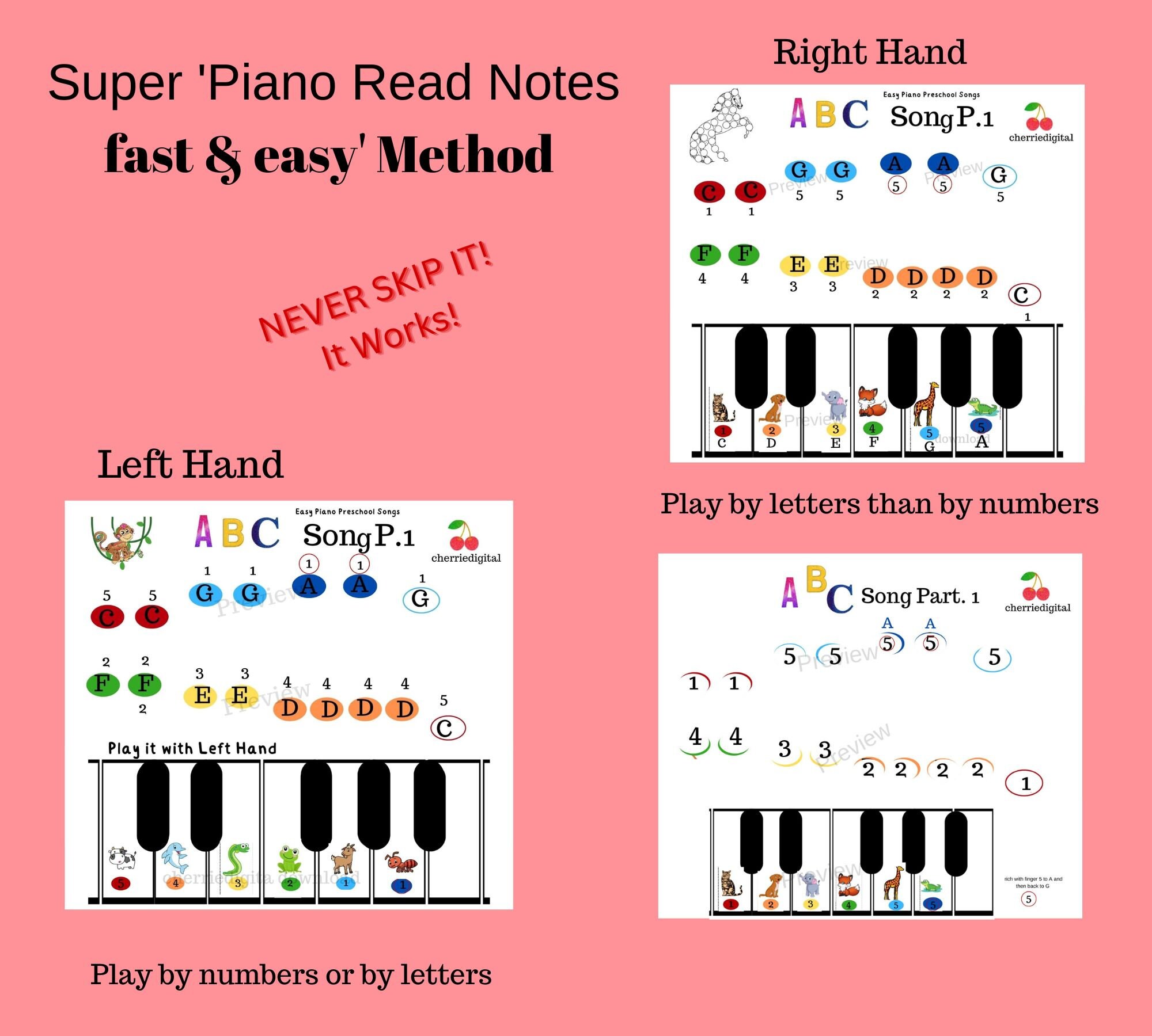 Music Alphabet Stickers for Piano Keys Beginning Piano Very Young ...