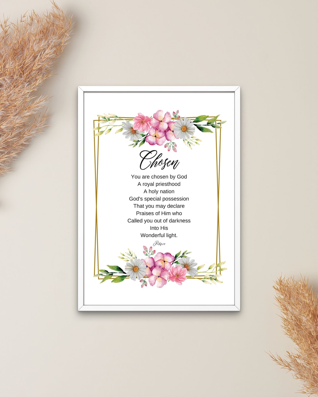 1 Peter 2:9, You Are Chosen by God; Bible Verse Digital Print - Etsy