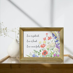 Love is Patient, Love is Kind, Love Never Fails; Bible Verse Digital ...