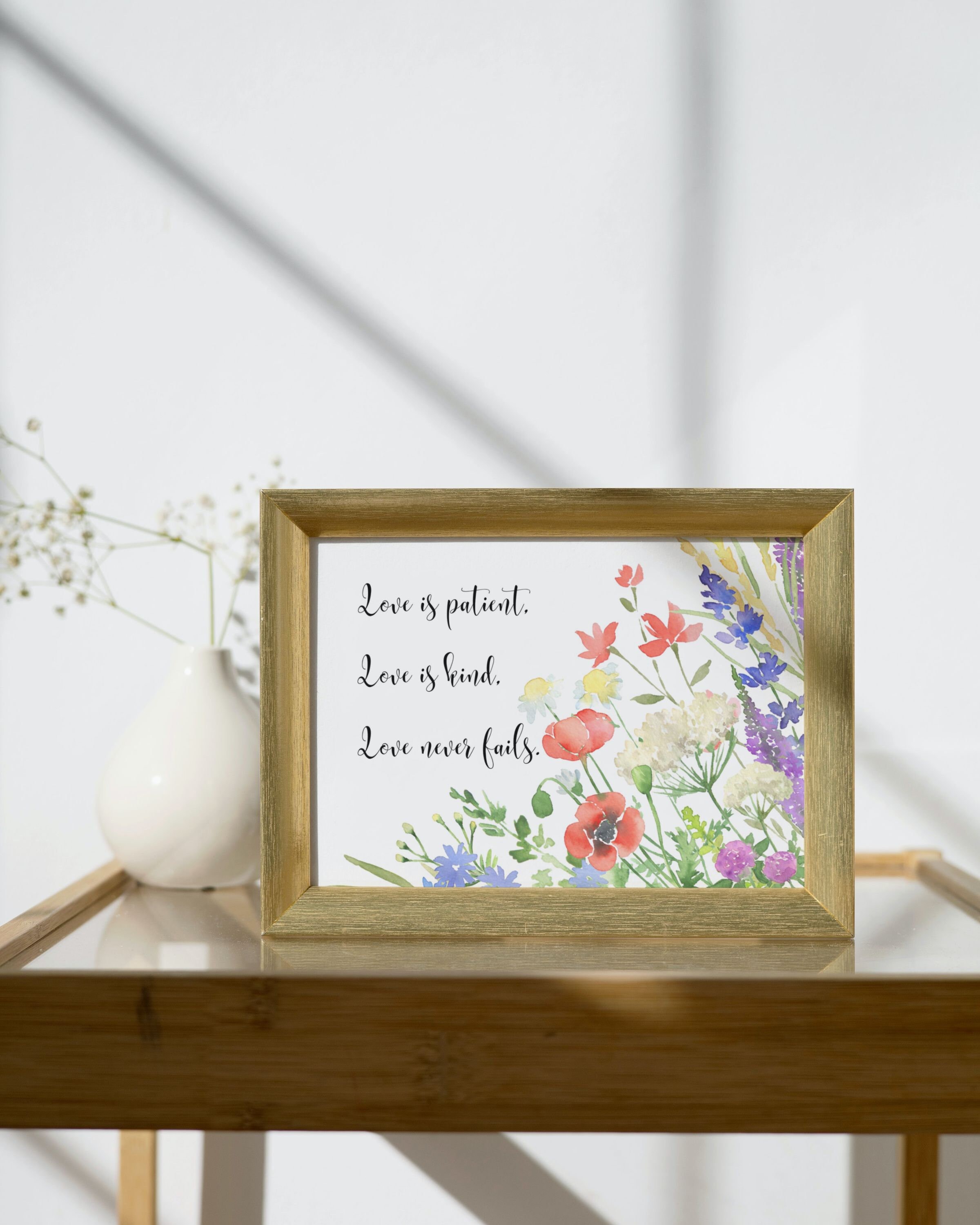 Love is Patient, Love is Kind, Love Never Fails; Bible Verse Digital ...