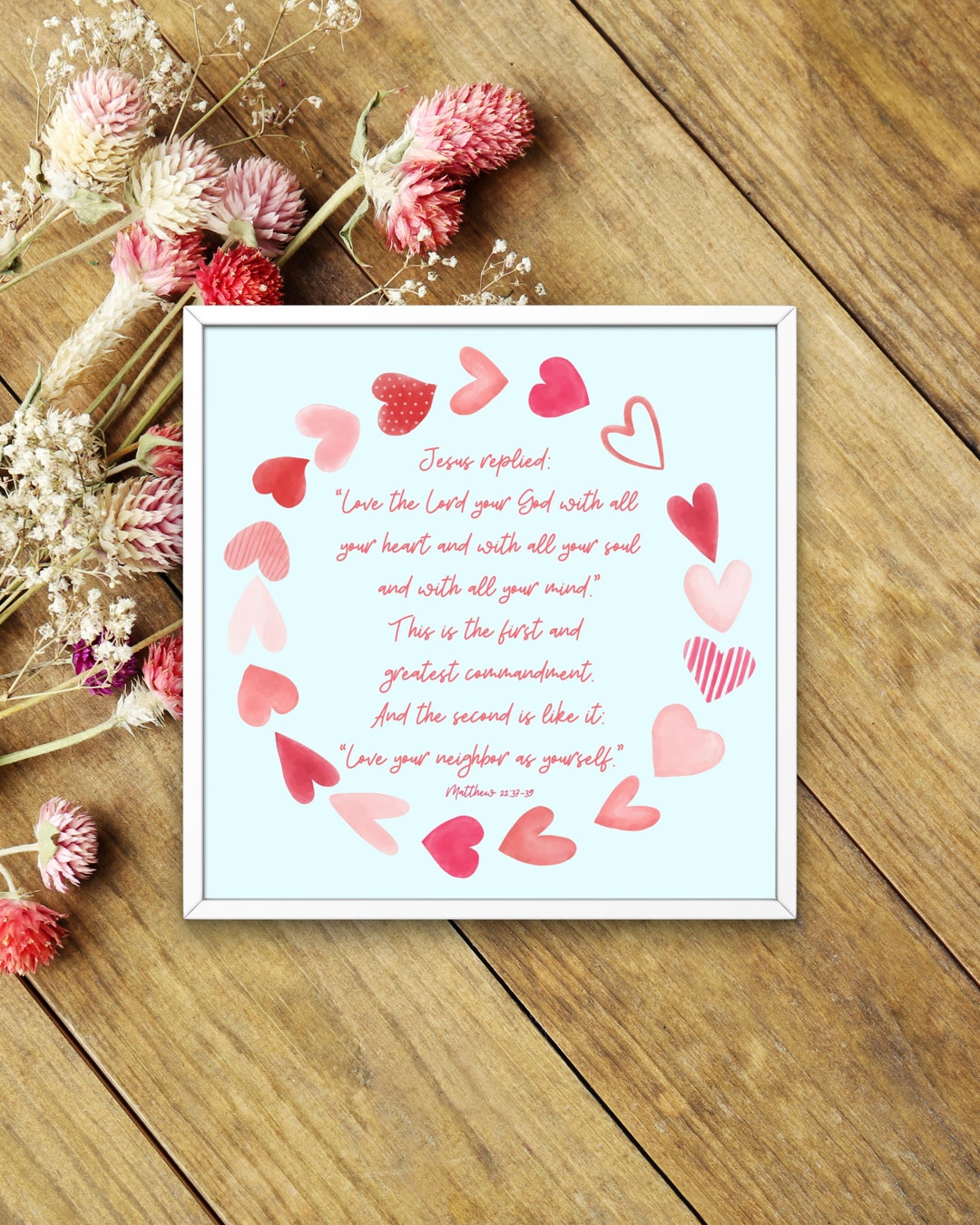 Love the Lord Your God; Matthew 22:37, Bible Verse Digital Print - Etsy