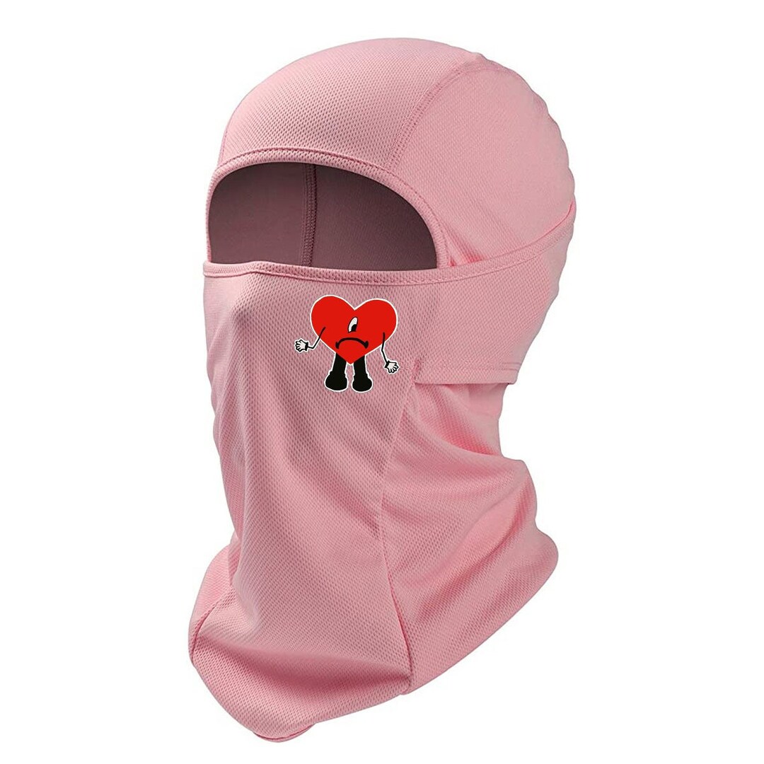 Bad Bunny Pink Balaclava Ski Mask Winter Lightweight Cap Hat Trendy ...