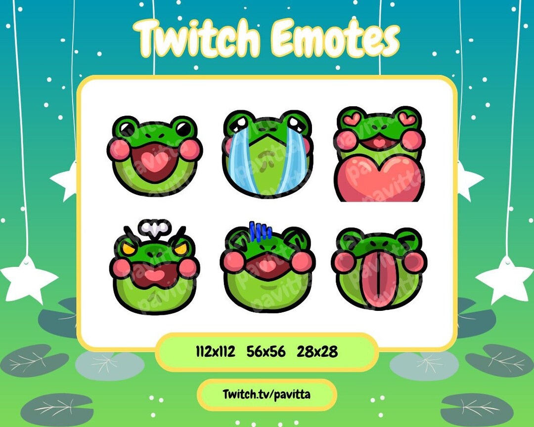 Cute Cheeky Frog Emote Bundle for Twitch, Discord, Youtube - Etsy