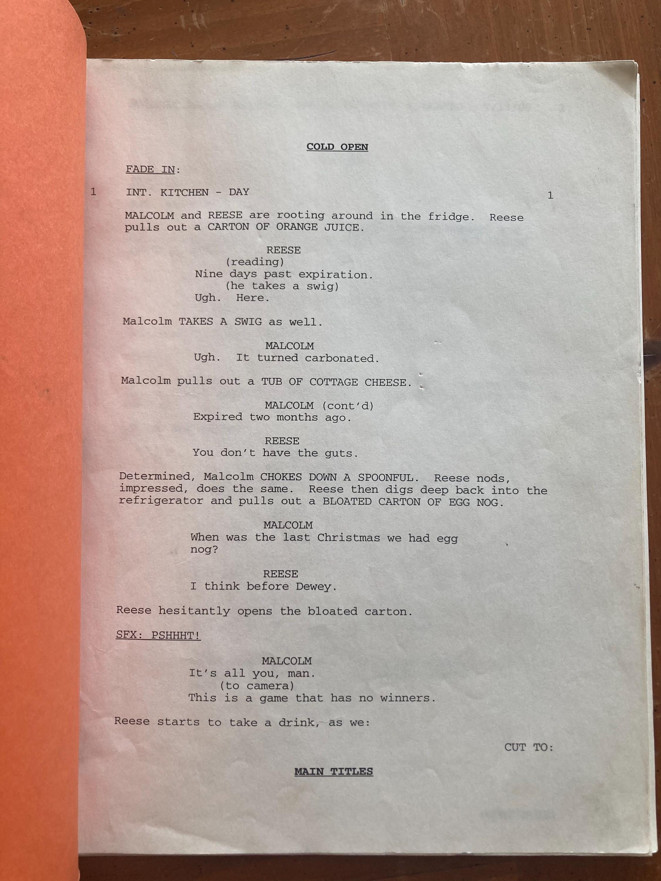 RARE Malcolm in the Middle SIGNED Script halloween Approximately S2E07 ...