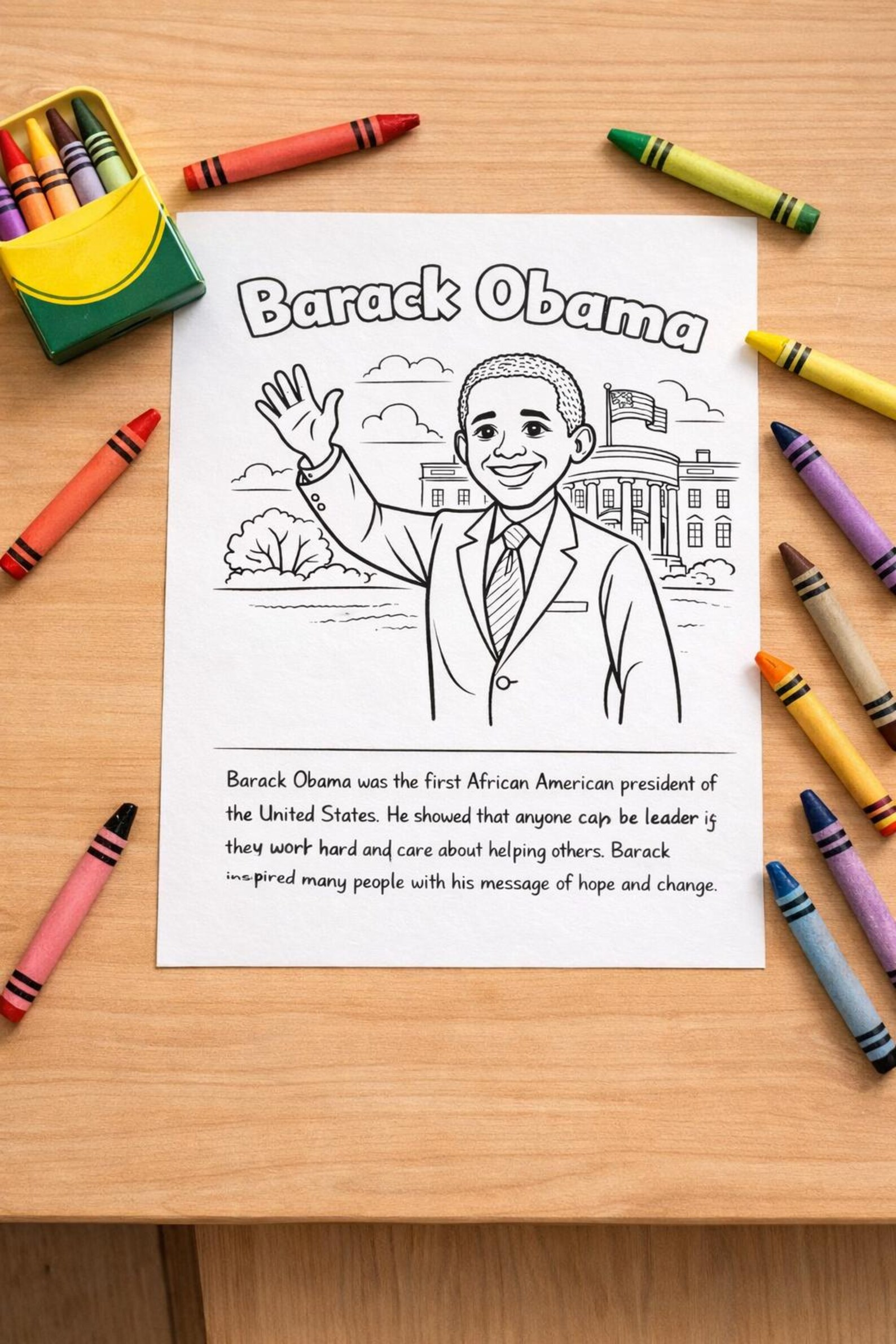 Barack Obama Coloring Page | Black History Month | Digital Download - Etsy