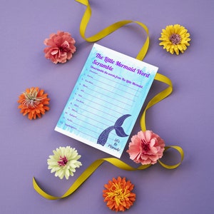 The Little Mermaid Word Scramble / Mermaid Theme Party/ Girls Birthday ...