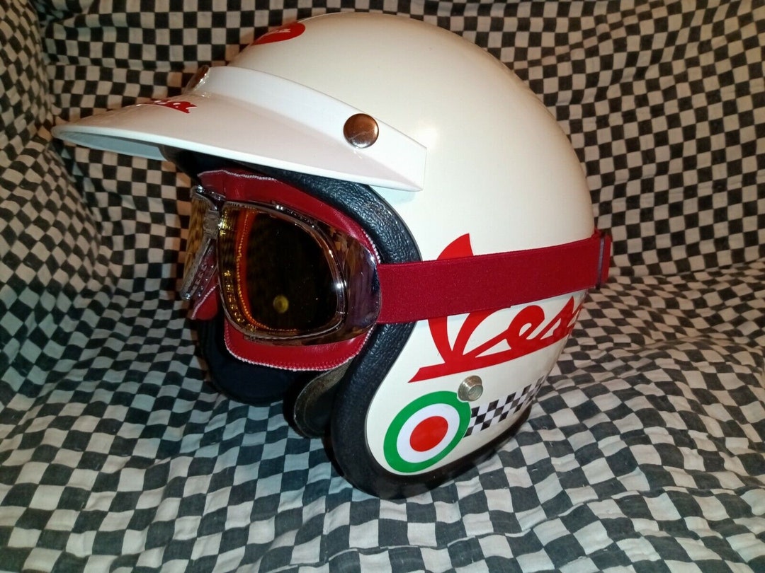 Vespa Scooter Helmet With Visor and Goggles - Etsy