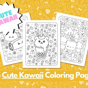 45 Cute Kawaii Coloring Pages | Printable Adult Kids Teens Coloring ...