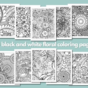 30 Beautiful Floral Coloring Pages | Flower Adult Teens Coloring Pages ...