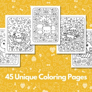 45 Cute Kawaii Coloring Pages | Printable Adult Kids Teens Coloring ...