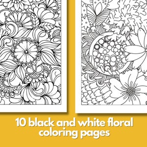 10 Beautiful Floral Coloring Pages | Flower Adult Teens Coloring Pages ...
