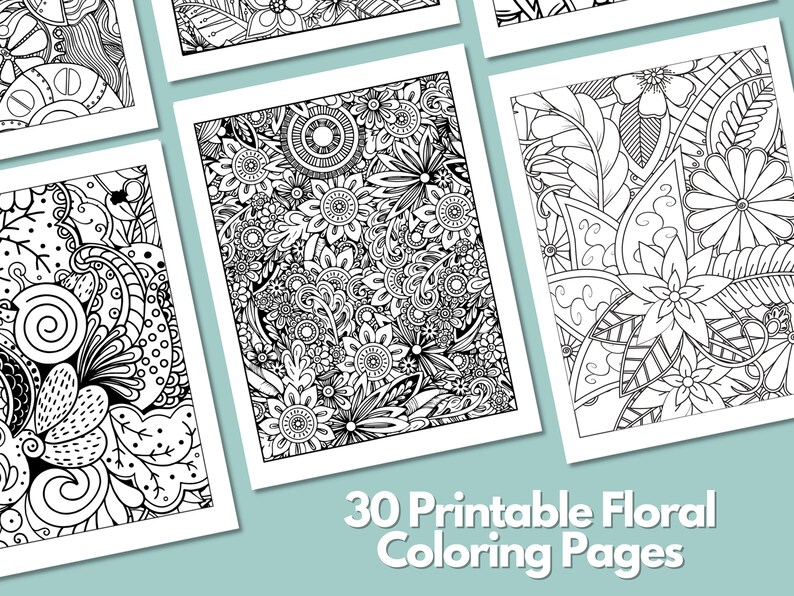 30 Beautiful Floral Coloring Pages | Flower Adult Teens Coloring Pages ...