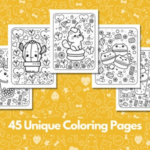 45 Cute Kawaii Coloring Pages | Printable Adult Kids Teens Coloring ...