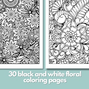 30 Beautiful Floral Coloring Pages | Flower Adult Teens Coloring Pages ...