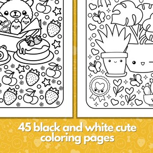 45 Cute Kawaii Coloring Pages | Printable Adult Kids Teens Coloring ...