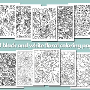 100 Beautiful Floral Coloring Pages | Flower Adult Teens Coloring Pages ...