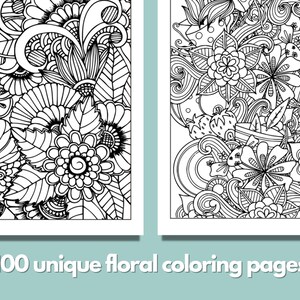 100 Beautiful Floral Coloring Pages | Flower Adult Teens Coloring Pages ...
