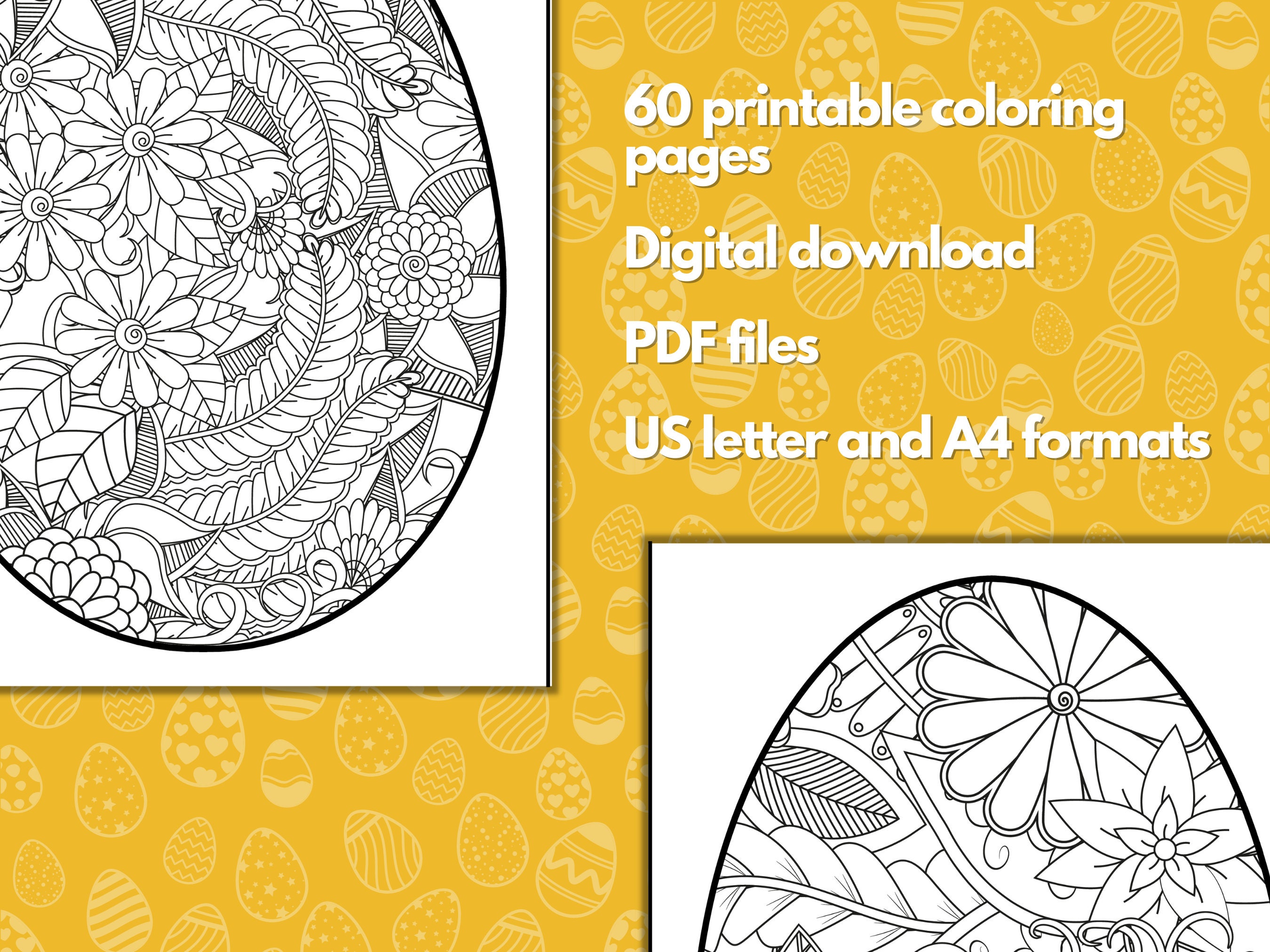 60 Beautiful Easter Egg Coloring Pages | Printable Easter Activity for ...