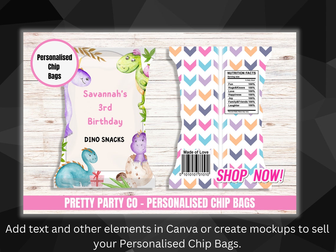 Chip Bag CANVA Mock Up Chip Bag Template Editable Canva - Etsy