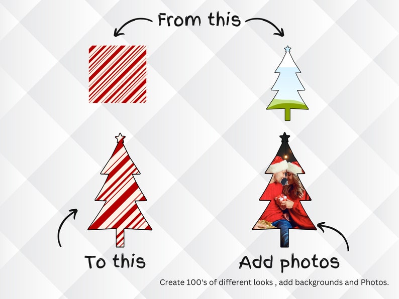 Christmas Tree Canva Frame, Tree Template, Christmas Designs, Mock up ...