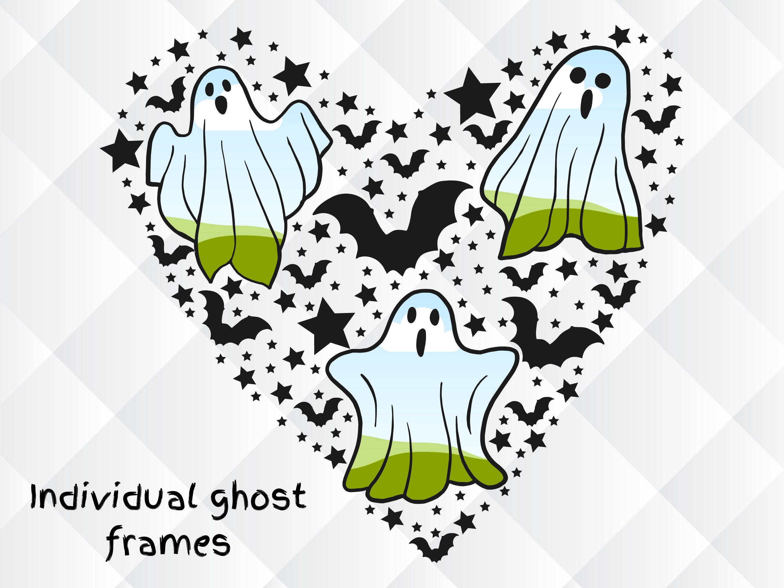 Ghost Heart Canva Frame Ghost Templates Halloween Frames - Etsy
