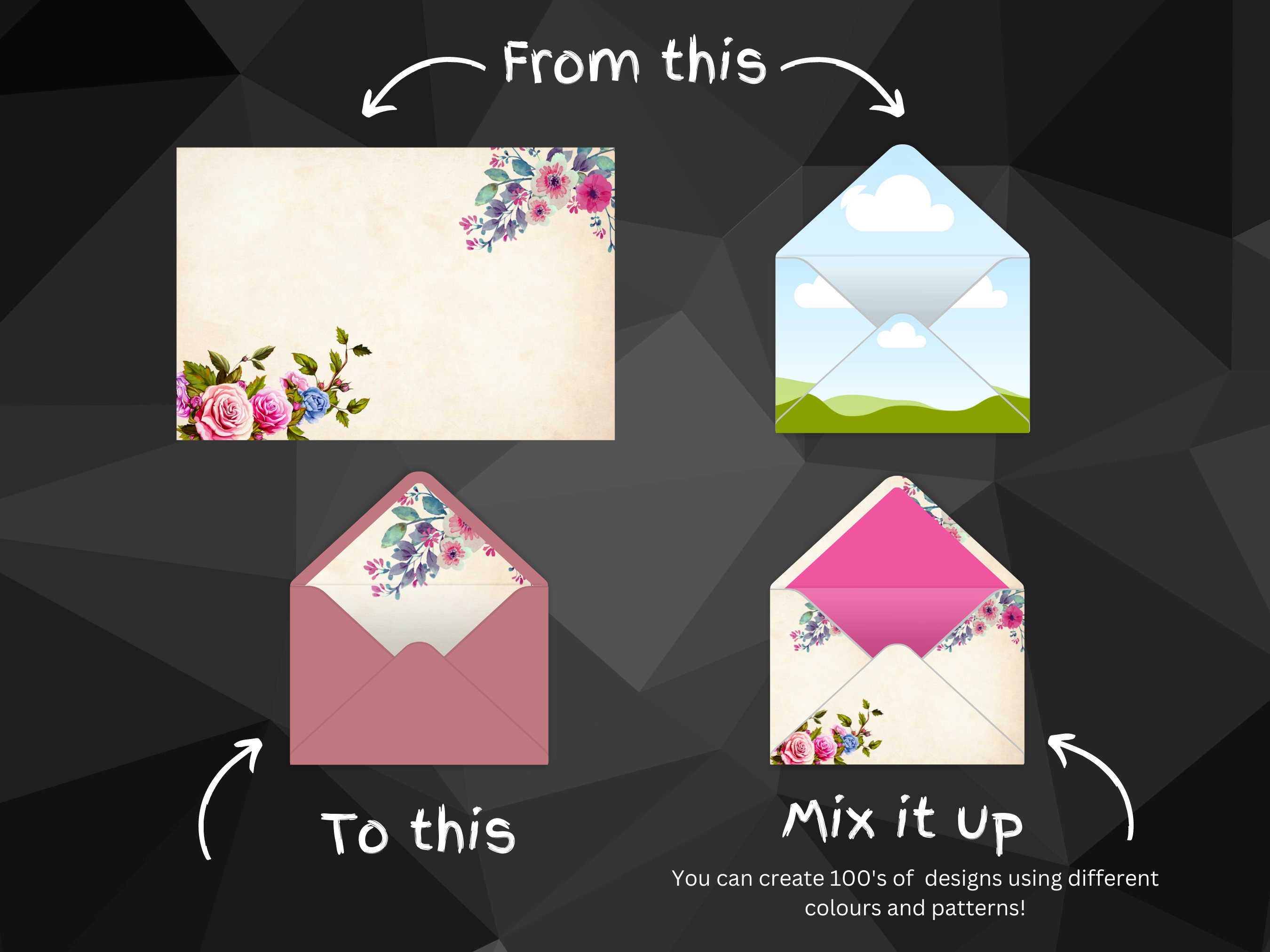 Canva Envelope Frame, Fill Your Own Frame, Editable Canva Frame, Create ...