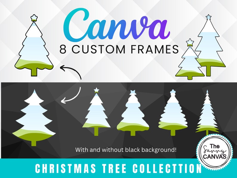 Christmas Tree Canva Frame, Tree Template, Christmas Designs, Mock up ...