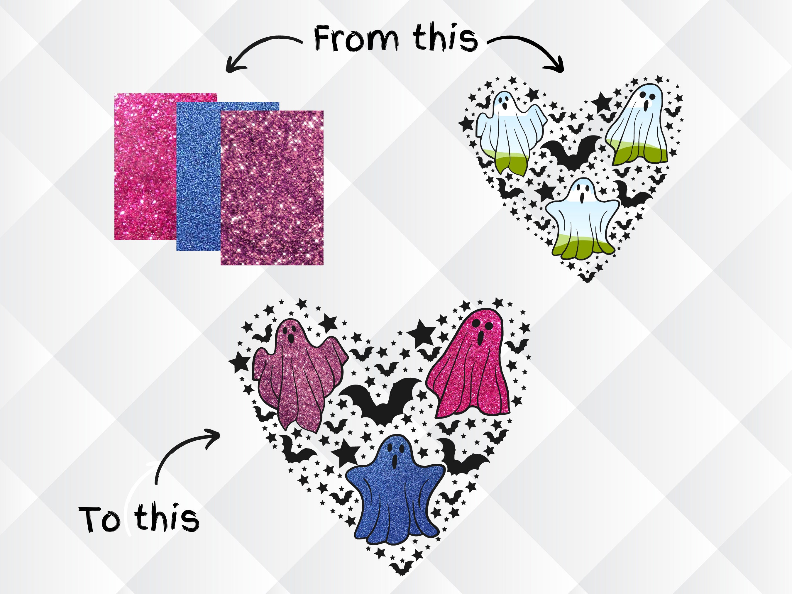 Ghost Heart Canva Frame Ghost Templates Halloween Frames - Etsy